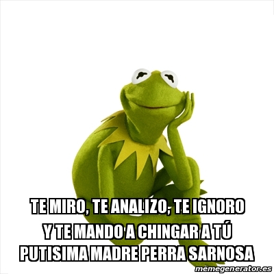 Meme Kermit the frog - Te miro, te analizo, te ignoro Y te mando a ...