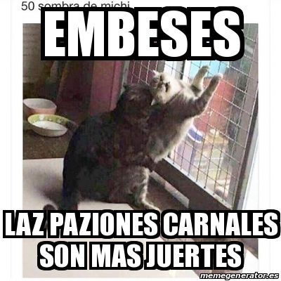 Meme Personalizado - Embeses Laz paziones carnales s0n mas juertes ...