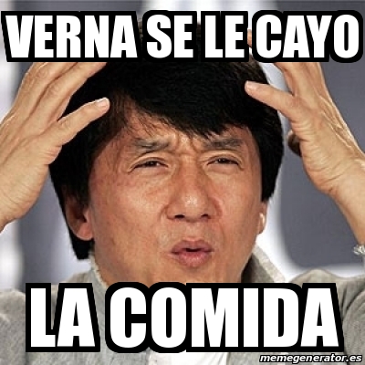 Meme Jackie Chan - verna se le cayo la comida - 30917395