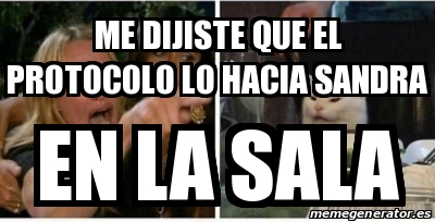 Meme Personalizado - Me dijiste que el protocolo lo hacia Sandra En la sala - 30932795