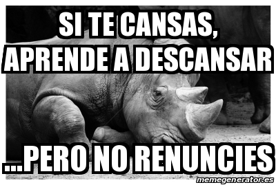 Meme Personalizado - Si te cansas, aprende a descansar ...pero no ...