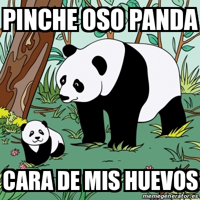 Meme Personalizado - Pinche oso panda Cara de mis huevos - 30934716