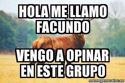 Meme Personalizado - Hola me llamo facundo Vengo a opinar en este grupo ...