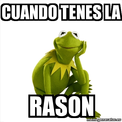 Meme Kermit the frog - cuando tenes la rason - 30959574