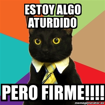 Meme Business Cat - ESTOY ALGO ATURDIDO PERO FIRME!!!! - 30963993