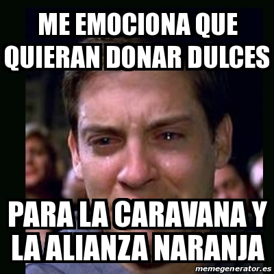 Meme crying peter parker - Me emociona que quieran donar dulces Para la ...