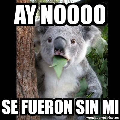 Meme Koala - AY NOOOO SE FUERON SIN MI - 31133465
