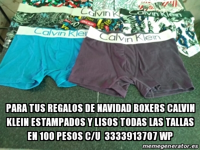 Meme Personalizado - Para tus regalos de navidad boxers Calvin Klein ...