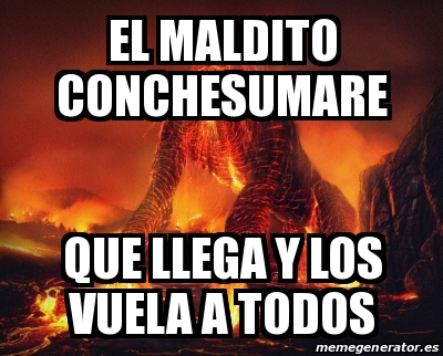 Meme Personalizado - EL MALDITO CONCHESUMARE QUE LLEGA Y LOS VUELA A ...