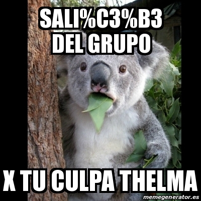 Meme Koala - Sali%C3%B3 del Grupo X tu culpa Thelma - 31153404