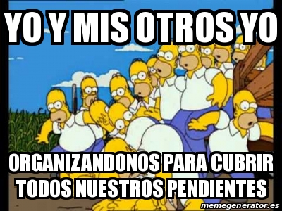 Meme Personalizado - Yo y mis otros yo organizandonos para cubrir todos ...
