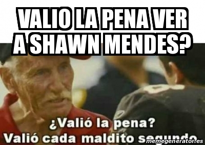 Meme Personalizado - Valio la pena ver a Shawn Mendes? - 31179580
