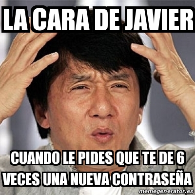 Meme Jackie Chan - la cara de javier cuando le pides que te de 6 veces ...