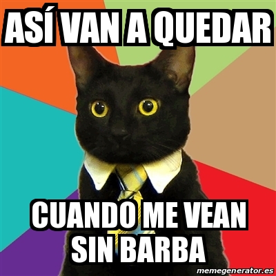 Meme Business Cat - AsÃ­ van a quedar Cuando me vean sin barba - 31212312