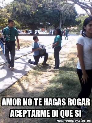 Meme Personalizado - amor no te hagas rogar ACEPTARME di que si - 31214221