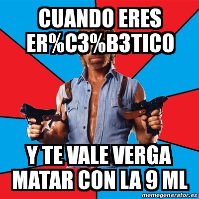 Meme Chuck Norris - Cuando eres er%C3%B3tico Y te vale verga matar con ...