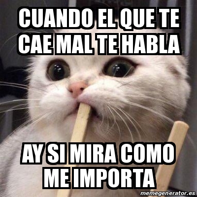 Meme Personalizado - Cuando el que te cae mal te habla Ay si mira como ...