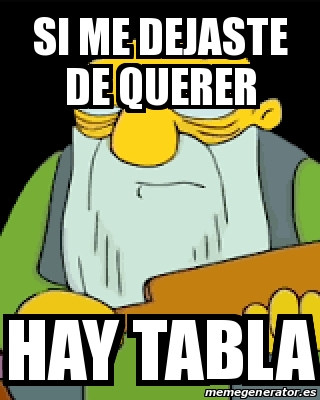 Meme Personalizado - Si me dejaste de querer Hay tabla - 31248716