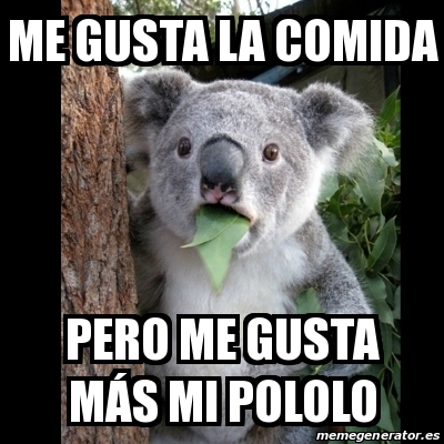 Meme Koala - Me gusta la comida Pero me gusta mÃ¡s mi pololo - 31254578