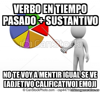Meme Personalizado - Verbo en tiempo pasado + sustantivo No te voy a ...