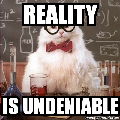 Meme Chemistry Cat - reality is undeniable - 31290098