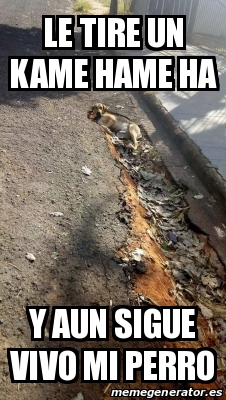 Meme Personalizado - Le tire un kame hame ha Y aun sigue vivo mi perro ...