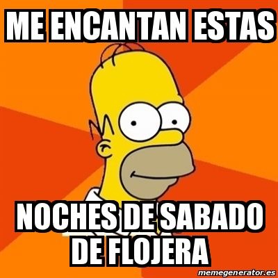 Meme Homer - me encantan estas noches de sabado de flojera - 31297572