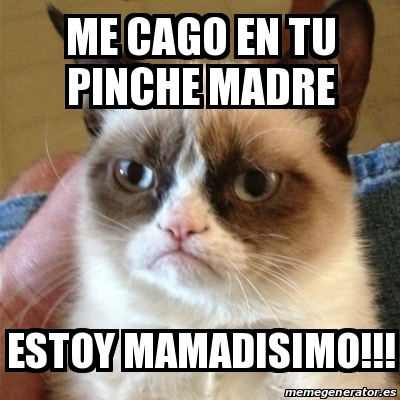 Meme Grumpy Cat - me cago en tu pinche madre estoy mamadisimo!!! - 31303535