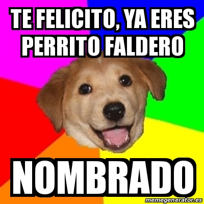 Meme Advice Dog - Te felicito, ya eres perrito faldero nombrado - 31312898