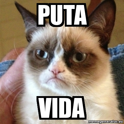 Meme Grumpy Cat - puta vida - 31317061