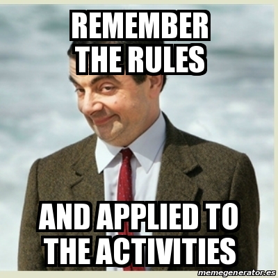 Meme Mr Bean - remember the rules and applied to the activities - 31321500