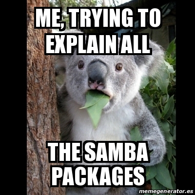 Meme Koala - Me, trying to explain all the samba packages - 31332703