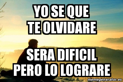 Meme Personalizado - yo se que te olvidare sera dificil pero lo lograre ...