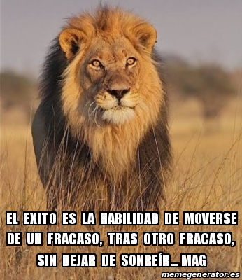 Meme Personalizado - EL EXITO ES LA HABILIDAD DE MOVERSE DE UN FRACASO ...