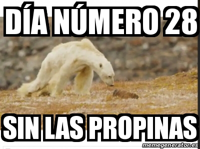 Meme Personalizado - DÃ­a nÃºmero 28 Sin las propinas - 31357732