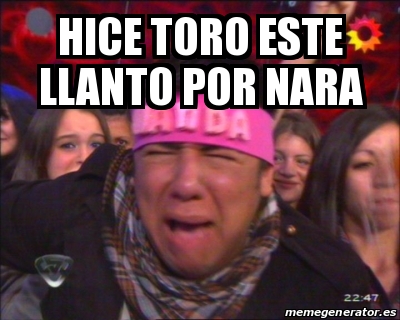 Meme Personalizado - HICE TORO ESTE LLANTO POR NARA - 31359356