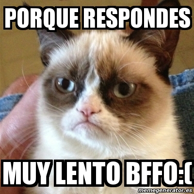Meme Grumpy Cat - Porque respondes Muy lento bffo:( - 31362860
