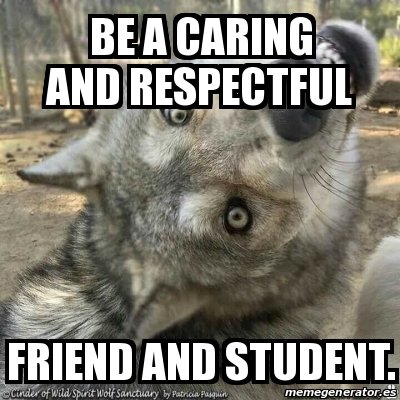 Meme Personalizado - BE a caring and respectful friend and student ...
