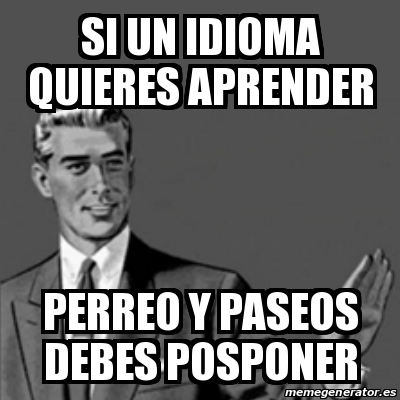 Meme Correction Guy - si un idioma quieres aprender perreo y paseos ...