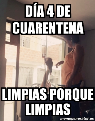 Meme Personalizado - DÃ­a 4 de cuarentena Limpias porque limpias - 31412952