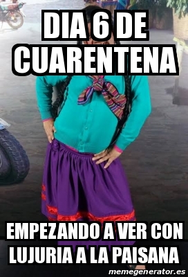 Meme Personalizado - Dia 6 de cuarentena Empezando a ver con lujuria a ...