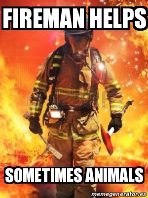 Meme Personalizado - FIREMAN HELPS SOMETIMES ANIMALS - 31429327
