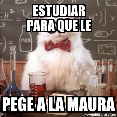 Meme Chemistry Cat - estudiar para que le pege a la maura - 31443500