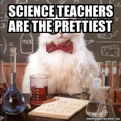 Meme Chemistry Cat - science teachers are the prettiest - 31455197
