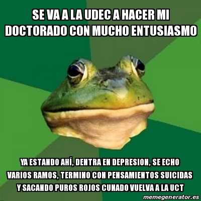 Meme Foul Bachelor Frog - SE VA A LA UDEC A HACER MI DOCTORADO CON ...