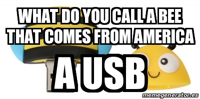 Meme Personalizado - What do you call A bee that comes from america a ...