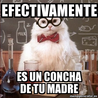 Meme Chemistry Cat - efectivamente es un concha de tu madre - 31502516