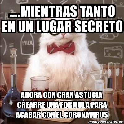 Meme Chemistry Cat - ....mientras tanto en un lugar secreto ahora con ...