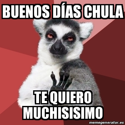 Meme Chill Out Lemur - buenos dÃ­as chula te quiero muchisisimo - 31511610