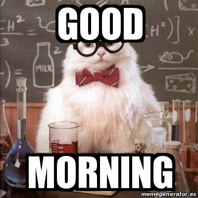 Meme Chemistry Cat - GOOD MORNING - 31525634